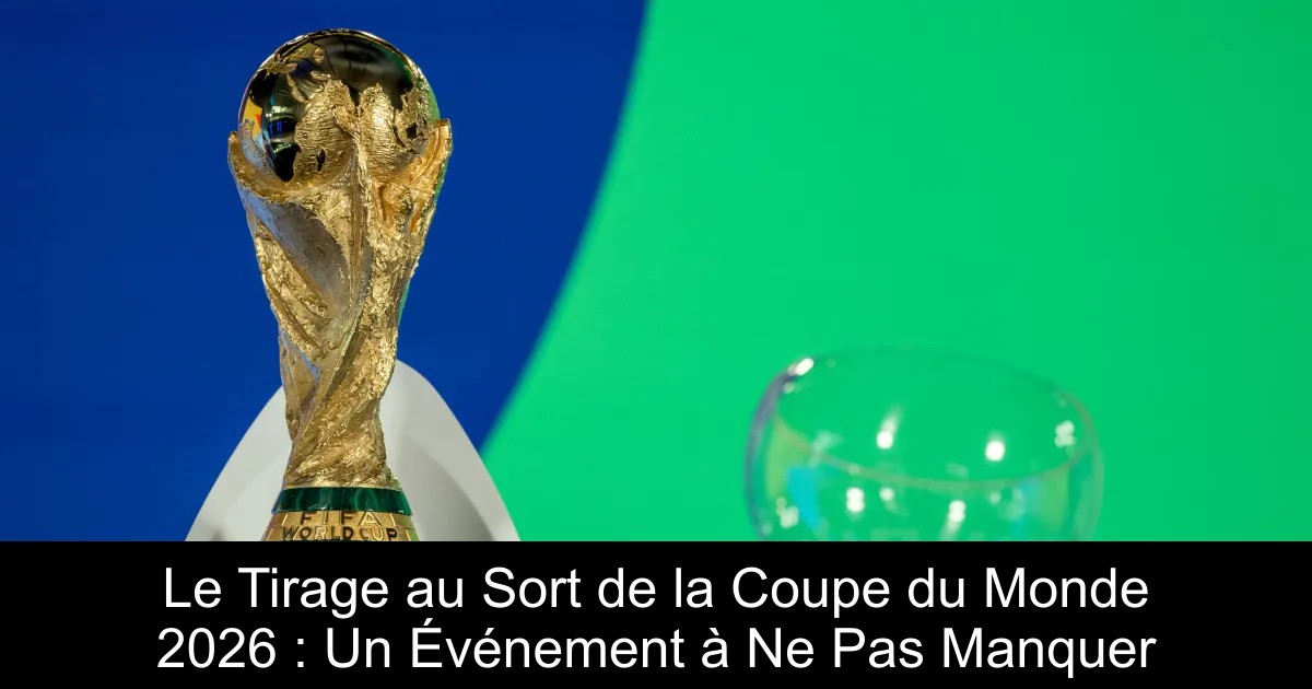 Le Tirage au Sort de la Coupe du Monde 2026 : Un Événement à Ne Pas ...