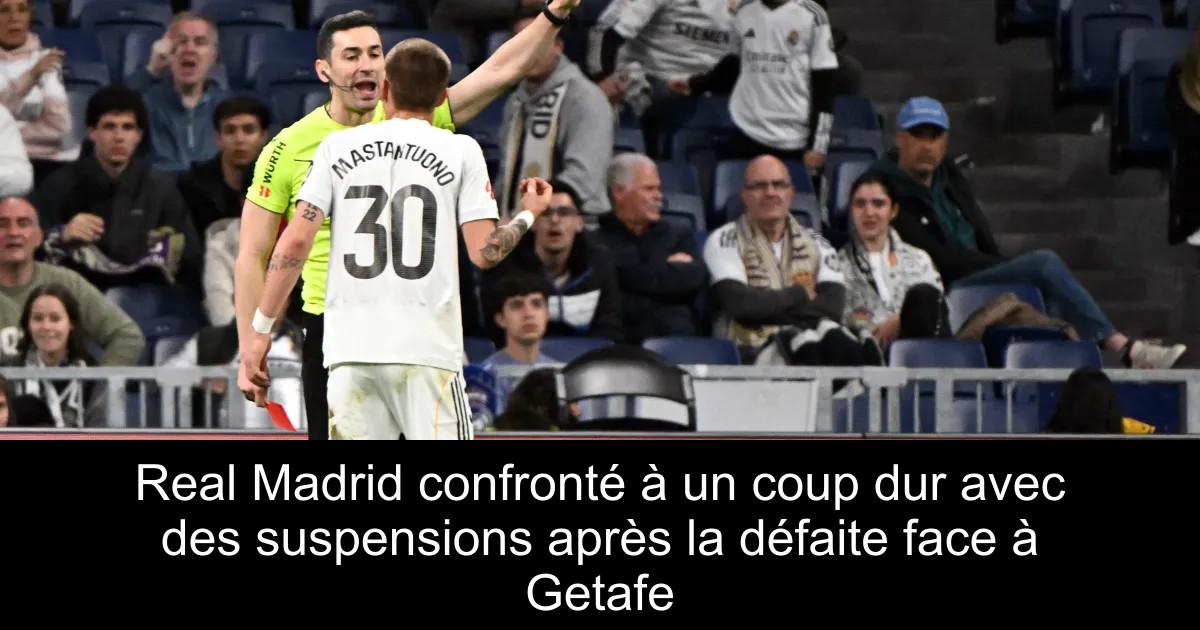 Real Madrid confronté à un coup dur avec des suspensions après la ...