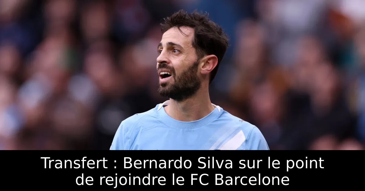 Transfert : Bernardo Silva sur le point de rejoindre le FC Barcelone ...