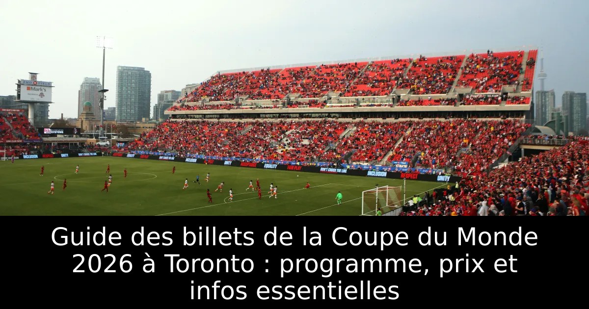 Guide des billets de la Coupe du Monde 2026 à Toronto : programme, prix ...