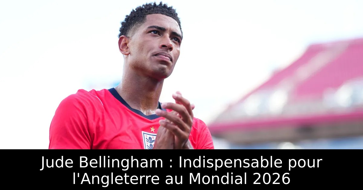 Jude Bellingham : Indispensable pour l'Angleterre au Mondial 2026 ...